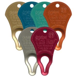 the original tick key tick removal device - portable, safe and highly effective tick removal tool - assorted colors 6 pack