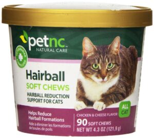 petnc natural care hairball soft chews for cats, 90 count (pack of 3)