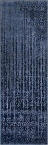 unique loom del mar collection area rug - jennifer (2' x 6' 1" runner, blue/ navy blue)