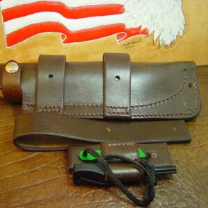 CUSTOM Made Ontario Rat 7 Knife Sheath Made 10 oz. Leather.and The SOG Seal Team Knife.