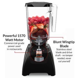 Blendtec Classic 575 Blender-WildSide (90oz) and FourSide Jar (75 oz) BUNDLE Professional-Grade Power-Self-Cleaning-4 Pre-programmed Cycles-5-Speeds, Slate Grey