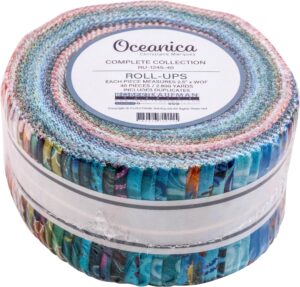 christiane marques oceanica roll up 40 2.5-inch strips jelly roll robert kaufman fabrics ru-1245-40