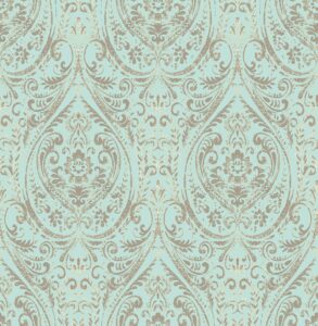 nuwallpaper nu2079 nomad damask peel & stick wallpaper, blue