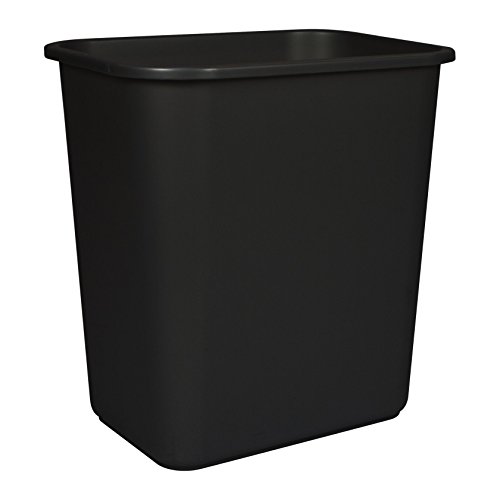 Storex 7 Gallon Trash Can, Gray, 6-Pack Black