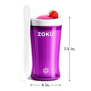 ZOKU Jumbo Slush and Shake Maker, Compact Make and Serve Cup with Freezer Core Creates Single-Serving Smoothies, Slushies and Milkshakes in Minutes, BPA-Free, Purple