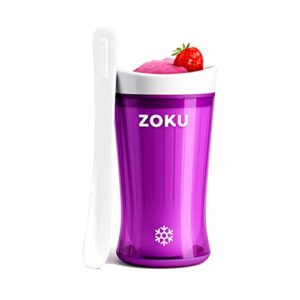 zoku jumbo slush and shake maker, compact make and serve cup with freezer core creates single-serving smoothies, slushies and milkshakes in minutes, bpa-free, purple