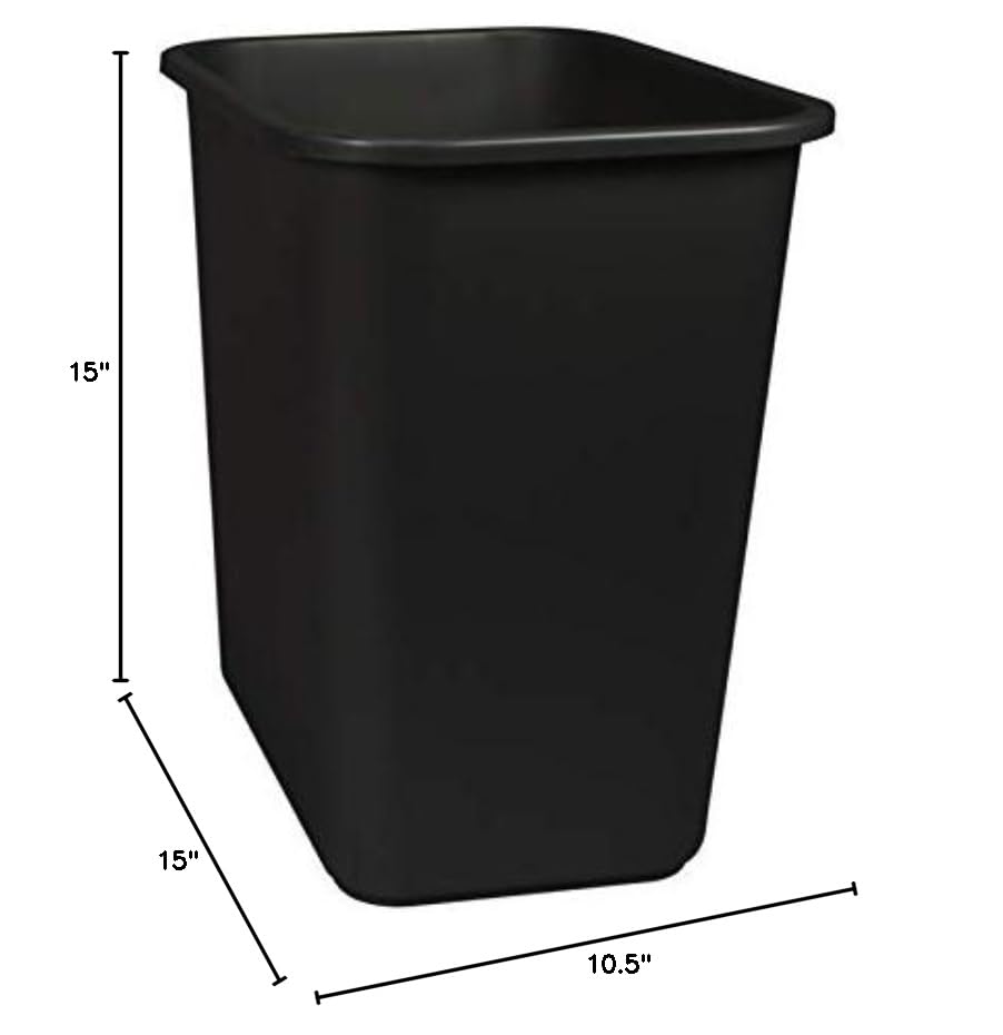 Storex 7 Gallon Trash Can, Gray, 6-Pack Black