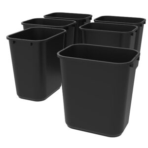 storex 7 gallon trash can, gray, 6-pack black