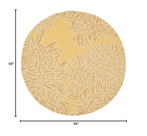 MARTHA STEWART x SAFAVIEH 8' Round Malted MSR4542A Handmade Chrysanthemum Wool Area Rug