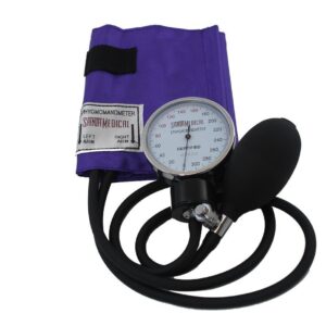 Santamedical Adult Deluxe Aneroid Sphygmomanometer with Stethoscope, Cuff and Carrying case Purple