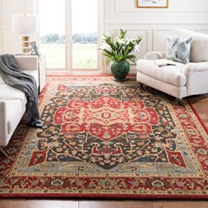 safavieh mahal collection area rug - 10' x 14', red & red, traditional oriental design, non-shedding & easy care, ideal for high traffic areas in living room, bedroom (mah625d)