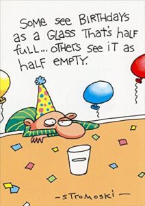 marian heath half full glass funny birthday card