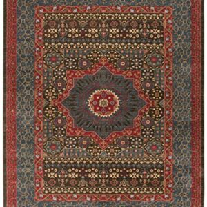 SAFAVIEH Mahal Collection Area Rug - 10' x 14', Navy & Red, Traditional Oriental Design, Non-Shedding & Easy Care, Ideal for High Traffic Areas in Living Room, Bedroom (MAH620C)