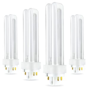 (4 pack) plc-13w 841, 4 pin g24q-1, 13 watt double tube, compact fluorescent light bulb, replaces sylvania 20667 cf13dd/e/841 - philips 38328-1 pl-c 13w/841/4p/alto and ge 97597 f13dbx/841/eco4p