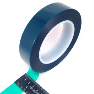 1" wide high temp masking tape for powder coating, custom painting, hydrodip, sublimation - green polyester silicone adhesive