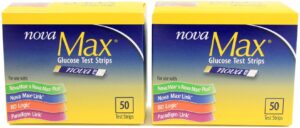 nova max glucose test strips 50 ct - pack of 2