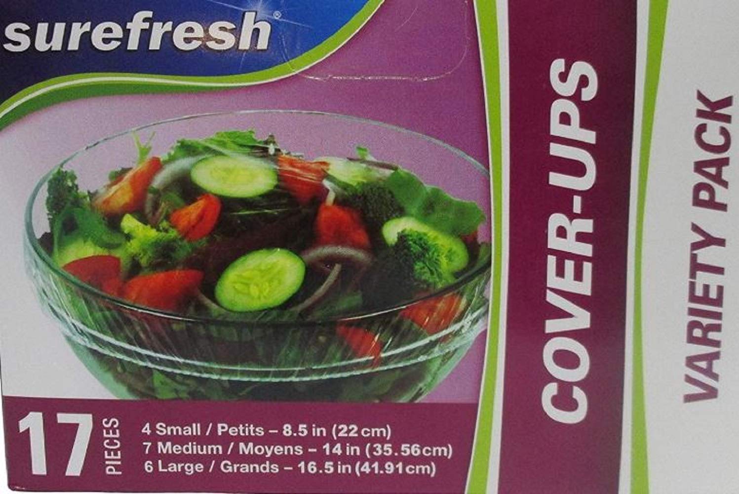 Food Storage Cover-ups, Elastic Stretch-to-Cover Variety Packs, 4-pk Set by SureFresh