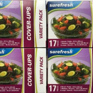 Food Storage Cover-ups, Elastic Stretch-to-Cover Variety Packs, 4-pk Set by SureFresh