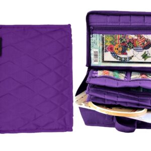 Yazzii Original Craft Organizer Tote Bag - Portable Storage Bag Organizer - Multipurpose Storage Organizer for Crafts, Cosmetics & Jewelry. Purple