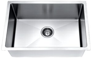 daweier esr280900 handmade stainless steel undermount small radius single bowl sink