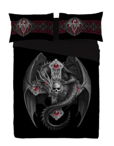 wild star home gothic dragon - duvet & pillow covers case set queensize bed art by anne stokes