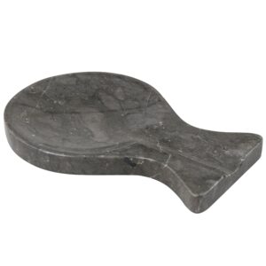 creative home natural charcoal marble spoon rest ladle holder spatula holder kitchen countertop organizer, 8.6" x 4-9" x 0.8" h, dark grey