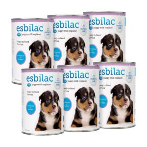 pet-ag esbilac puppy milk replacer liquid - 11 oz, pack of 6 - ready-to-feed puppy formula with vitamins for puppies newborn to six weeks old - easy to digest