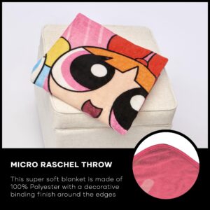 Northwest Cartoon Network Micro Raschel Throw Blanket Powerpuff Girls, Day Saved, 46" x 60"