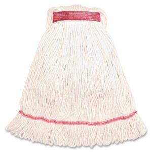 genuine joe mwh1bea med blend narrow band loop mop, white