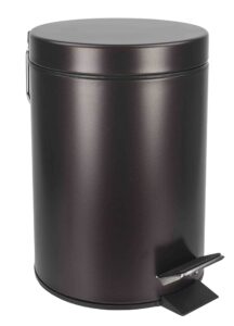 home basics 3 liter step open garbage trash can, waste basket bin for bathroom, kitchen, office, bronze