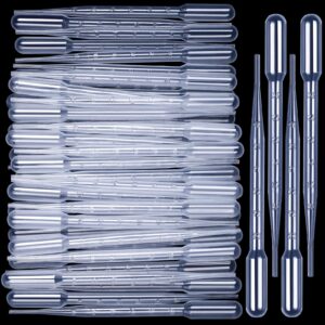 teenitor 150pcs 3ml plastic transfer pipettes eye dropper, disposable essential oils pipettes dropper makeup tool science and lab