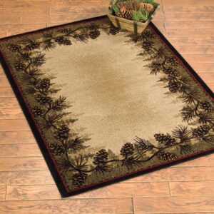 black forest decor village pines rug - 2 x 8