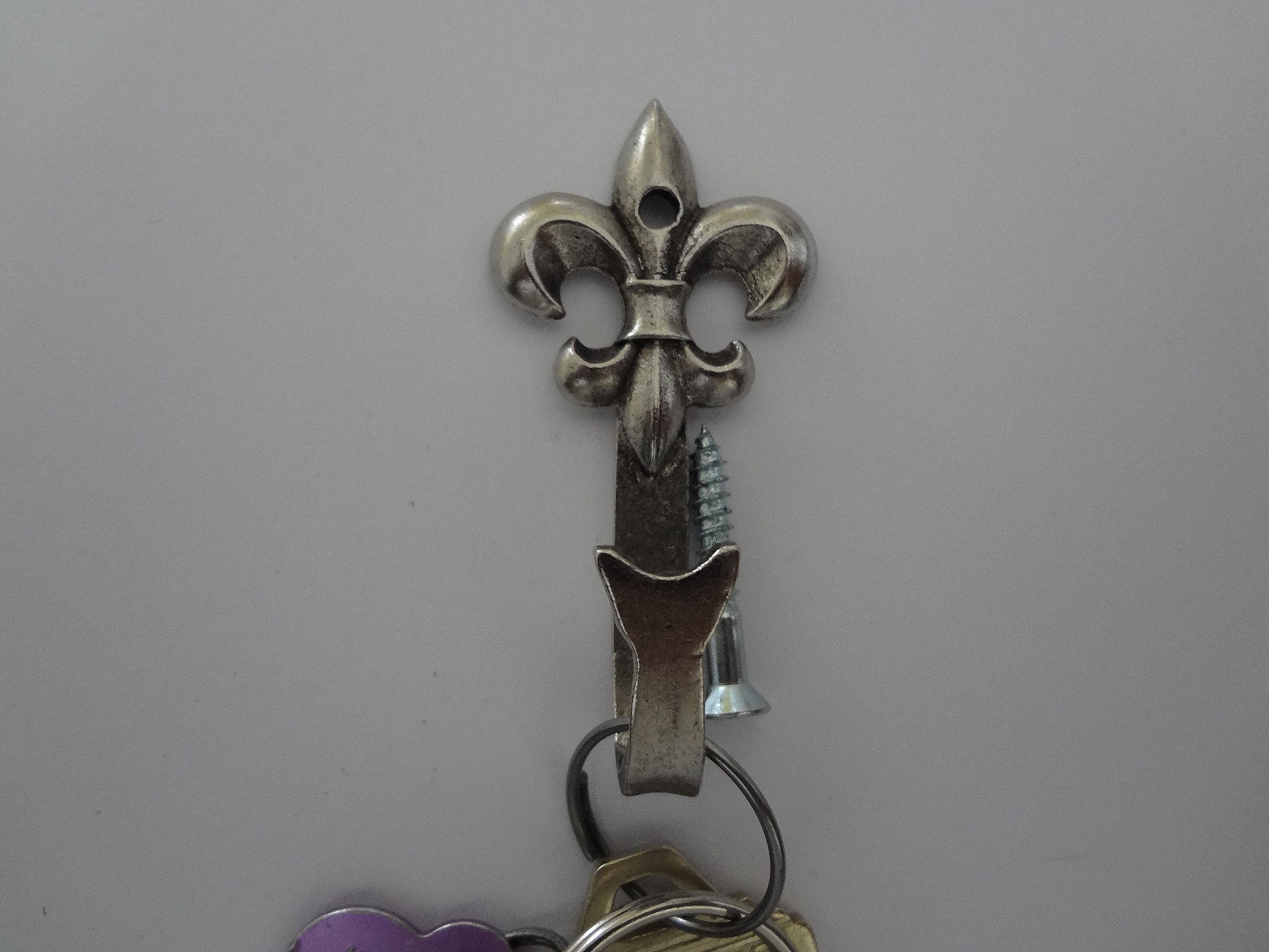 NORMA JEAN DESIGNS, LLC Fleur De Lis Wall Decor Hook, 1pc, Antique Silver