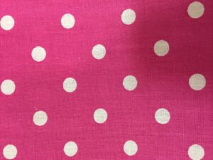 hot pink white small polka dot poly cotton fabric -sold by the yard - 58" / 59"