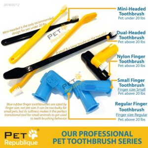 Pet Republique Dog Finger Toothbrush Set of 6 - Dental Brush for Large to Small Dogs, Cats, and Most Pets