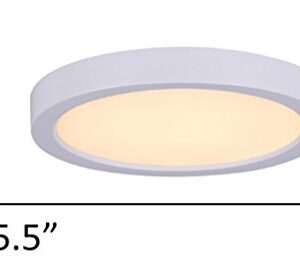 CANARM LED-SM55DL-WT-C LTD 5.5" LED Round Disk Light, Surface Mounted, Line Volt Without Driver, Painted White with Acrylic Lens