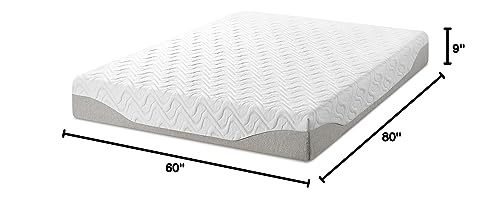 Best Price Mattress 9" Gel Infused Memory Foam Mattress, Queen, White