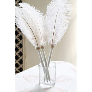 AWAYTR 10-12 inch (25-30cm) Natural Ostrich Feathers for Wedding Centerpieces Home Decoration,Flower Arrangement,DIY Christmas Decorations (10pcs,White)