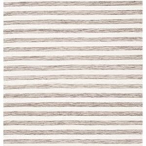 SAFAVIEH Dhurries Collection 5' x 8' Brown / Ivory DHU575E Handmade Flatweave Premium Wool Area Rug