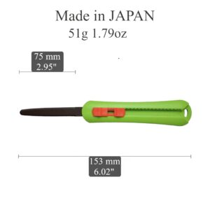 CANARY Box Cutter Retractable Blade, Safety Corrugated Cardboard Cutter Knife [Non-Stick Fluorine Coating Blade], Made in JAPAN, Green (DC-30F-1)