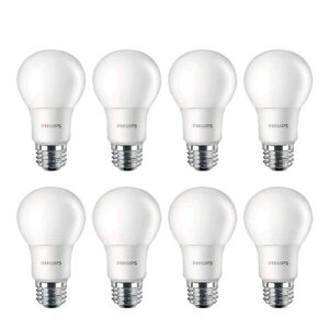 philips led high lumen 100 watt a19 frosted light bulb non-dimmable, 1500 lumen, daylight (5000k), 13.5w=100w, e26 base, 8-pack