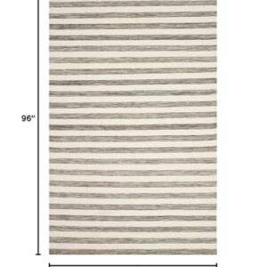 SAFAVIEH Dhurries Collection 5' x 8' Brown / Ivory DHU575E Handmade Flatweave Premium Wool Area Rug