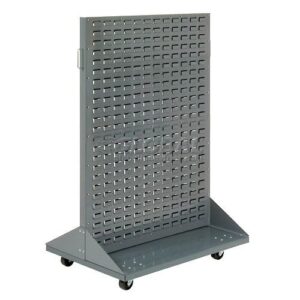 Global Industrial Double-Sided Mobile Rack with (192) Yellow Bins, 36x25-1/2x55