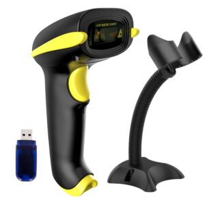 nadamoo wireless barcode scanner compatible with bluetooth, usb 1d bar code reader for inventory management, work with windows/mac os/linux computer, made for iphone, ipad, and android