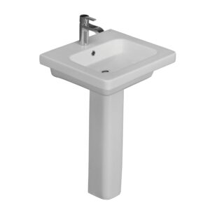 barclay products 3-1071wh resort 550 pedestal lavatory with 1-hole, white