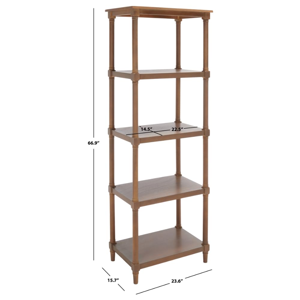 SAFAVIEH American Homes Collection Odessa Grey 5 Tier Bookcase |Sepia