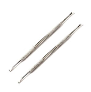 odontomed2011 tooth scaler - double ended dental tooth scaler for cats or dogs - stainless steel tarter removal tool (2 pack) pet teeth cleaning tools – 6.5 inch plaque remover tool od2011-d-1657