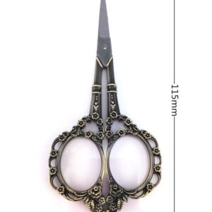 Yueton Vintage Europea Style Plum Blossom Needlework Embroidery Scissors (Bronze)