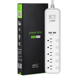 zooz z-wave long range power strip zen20 800lr with energy monitoring and 2 usb ports | works with z-box, hubitat, home assistant, compatible with smartthings