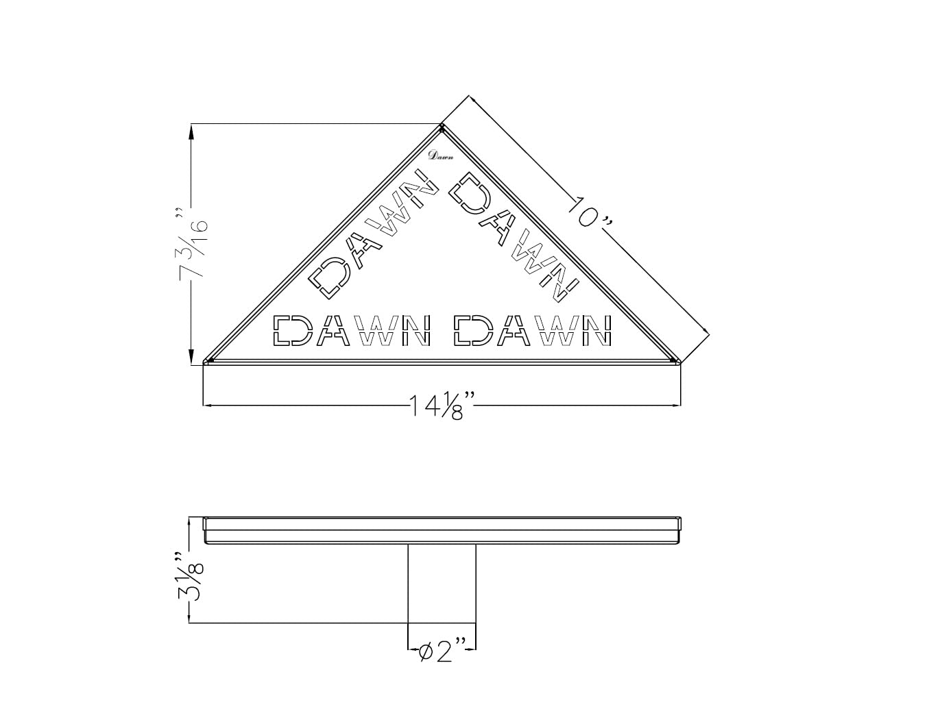 Dawn TDA131004 Contemporary Triangle Shower Drain